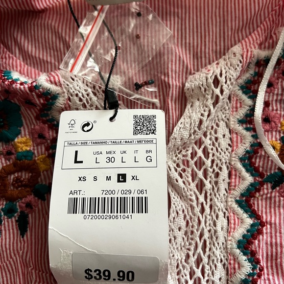 Zara | Tops | Zara Embroidered Blouse | Poshmark